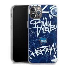 DeinDesign iPhone 12 Pro Max Handy Silikon H&uuml;lle Case transparent Handyh&uuml;lle Official Licensed Product Hertha Bsc Graffiti Silikon Case