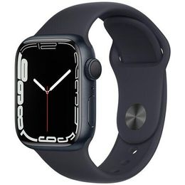 Apple Watch Series 7 Aluminium 41 mm (2021) | GPS + Cellular | Mitternacht | Sportarmband Mitternacht