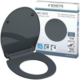 Schütte Schütte WC-Sitz SLIM, Duroplast, Absenkautomatik, Schnellverschluss, besonders flache Form, grau