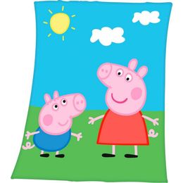 Kinderdecke Peppa Pig, mit tollem Peppa Pig Motiv, Kuscheldecke, bunt