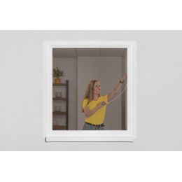 Schellenberg Insektenschutz-Fensterrahmen Easy Click für Fenster, Fliegengitter ohne bohren, 100 x 120 cm, weiß, 70470, weiß