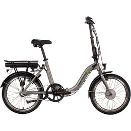 SAXONETTE E-Bike Compact Plus S, 3 Gang, Nabenschaltung, Frontmotor, 375 Wh Akku, (mit Akku-Ladegerät), Pedelec, silberfarben