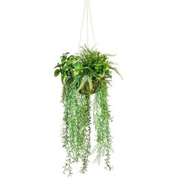 Künstliche Zimmerpflanze Dekokugel zum Hängen Grünpflanze, Creativ green, Höhe 80 cm, grün