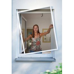 Schellenberg Insektenschutz-Fensterrahmen Fliegengitter Fenster Premium, mit Rahmen aus Aluminium, 100 x 120 cm, weiß, 70040, grau