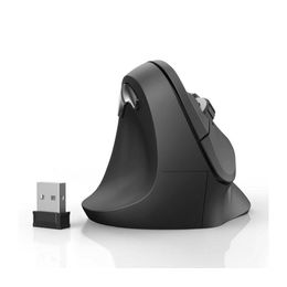Hama Computermaus kabellos für Linkshänder, ergonomisch, vertikal, schwarz ergonomische Maus (Funk, Funkmaus, DPI Schalter, Browser Tasten, USB Empfänger), schwarz