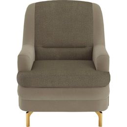 Sit & More sit&more Sessel Orient, inkl. 1 Zierkissen mit Strass-Stein, goldfabene Metallfüße, braun