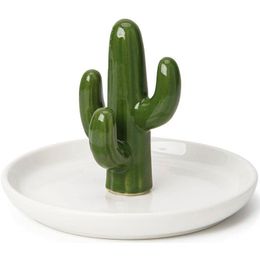 Firetti Schmuckablage Schmuck Geschenk Taschenleerer Dekoschale Ablageschale Kaktus, mit Zirkonia (synth), grün|weiß