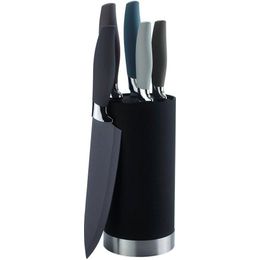 King Messer-Set NUANCE (Set, 6-tlg), 5 Küchenmesser, 1 Messerblock, Antihaftbeschichtete Messerklingen, bunt|schwarz