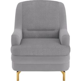 Sit & More sit&more Sessel Orient, inkl. 1 Zierkissen mit Strass-Stein, goldfabene Metallfüße, silberfarben