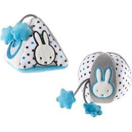 Heunec® Greifling Miffy Ball und Pyramide (Set, 2-tlg), GOTS organic, zertifiziert durch CERES-0560, blau