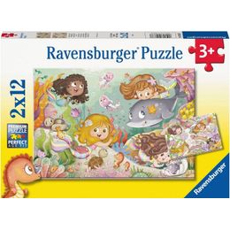 Ravensburger Puzzle Kleine Feen und Meerjungfrauen, 24 Puzzleteile, 2 x 12 Teile; Made in Europe; FSC® - schützt Wald - weltweit, bunt