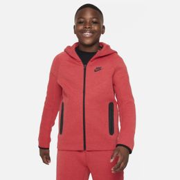 Nike Sportswear Tech Fleece Hoodie mit durchgehendem Reißverschluss für ältere Kinder (Jungen) (erweiterte Größe) - Rot