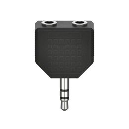 Hama Audio-Adapter, 3,5-mm-Klinken-St.-2 x 3,5-mm-Klinken-Kuppl. Audio-Adapter 3,5-mm-Klinke zu 3,5-mm-Klinke, schwarz