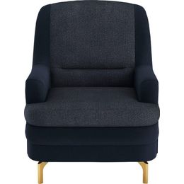 Sit & More sit&more Sessel Orient, inkl. 1 Zierkissen mit Strass-Stein, goldfabene Metallfüße, blau