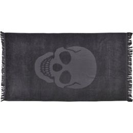 done.® Hamamtücher Skull, Hamam Frottier (1-St), saugfähige Frottier-Innenseite, ideal als Sauna- oder Strandtuch, grau