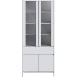 Home Affaire Vitrine Luven zertifiziertes Massivholz, Höhe 192 cm, 4 Türen und 1 Schublade, weiß