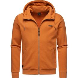 Ragwear Kapuzensweatjacke Natte Zip Herren Basic Sweatjacke mit Kapuze, orange