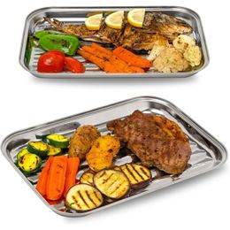 HYTIREBY Backblech BBQ Grillschalen 2er Set