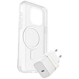 Otterbox KIT EU Hülle + Schutzglas + Ladegerät Set Apple iPhone 15 Pro Max Transparent, Weiß MagSafe kompatibel