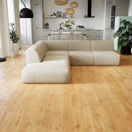 MYCS Sofa Cremebeige - Moderne Designer-Couch: Hochwertige Qualität, einzigartiges Design - 257 x 72 x 267 cm, Komplett anpassbar