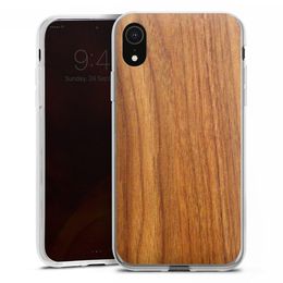 DeinDesign iPhone Xr Handy Silikon H&uuml;lle Case transparent Handyh&uuml;lle Larch Wood Wooden Look Silikon Case