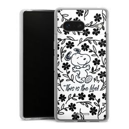 DeinDesign Google Pixel 7 Handy Silikon H&uuml;lle Case transparent Handyh&uuml;lle Peanuts Flowers Snoopy Silikon Case