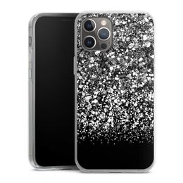 DeinDesign iPhone 12 Pro Max Handy Silikon H&uuml;lle Case transparent Handyh&uuml;lle Muster Snowflake Glitzer Silikon Case