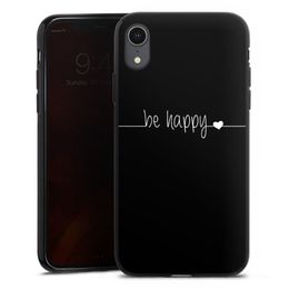 DeinDesign iPhone Xr Handy Silikon H&uuml;lle Case schwarz Handyh&uuml;lle Happiness Statement Sayings