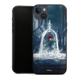 DeinDesign iPhone 14 Plus Handy Silikon H&uuml;lle Case schwarz Handyh&uuml;lle Rose The Beauty And The Beast Disney Princess