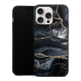 DeinDesign iPhone 15 Pro Max Handy Premium Silikon H&uuml;lle Handyh&uuml;lle schwarz Case Marble Trends Glitzer Silikon Premium Case