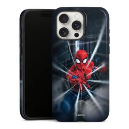 DeinDesign iPhone 15 Pro Max Handy Panzer Handyh&uuml;lle robuste Outdoor H&uuml;lle Schutzh&uuml;lle gl&auml;nzend Kinofilm Marvel Spiderman Tough Case