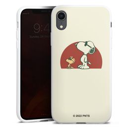 DeinDesign iPhone Xr Handy Silikon H&uuml;lle Case wei&szlig; Handyh&uuml;lle Snoopy Official Licensed Product Kindheit Silikon Case