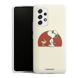 DeinDesign Galaxy A53 5G Handy Silikon H&uuml;lle Case wei&szlig; Handyh&uuml;lle Kindheit Snoopy Official Licensed Product Silikon Case