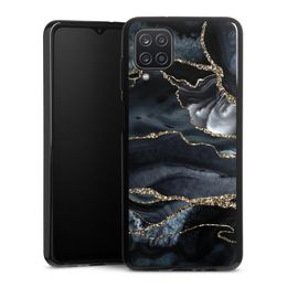DeinDesign Galaxy A12 Handy Silikon H&uuml;lle Case schwarz Handyh&uuml;lle Trends Glitzer Marble
