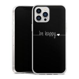 DeinDesign iPhone 13 Pro Max Handy Silikon H&uuml;lle Case transparent Handyh&uuml;lle Happiness Statement Sayings Silikon Case