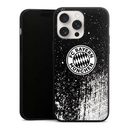 DeinDesign iPhone 15 Pro Max Handy Premium Silikon H&uuml;lle Handyh&uuml;lle schwarz Case Official Licensed Product Fcb Fc Bayern M&uuml;nchen Silikon Premium Case