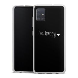 DeinDesign Galaxy A51 Handy Silikon H&uuml;lle Case transparent Handyh&uuml;lle Happiness Statement Sayings Silikon Case