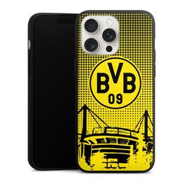 DeinDesign iPhone 15 Pro Max Handy Premium Silikon H&uuml;lle Handyh&uuml;lle schwarz Case Bvb Stadium Borussia Dortmund Silikon Premium Case