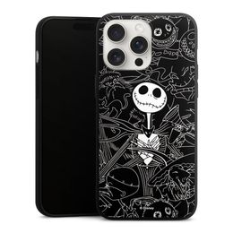 DeinDesign iPhone 15 Pro Max Handy Premium Silikon H&uuml;lle Handyh&uuml;lle schwarz Case Disney Nightmare Before Christmas Halloween Silikon Premium Case