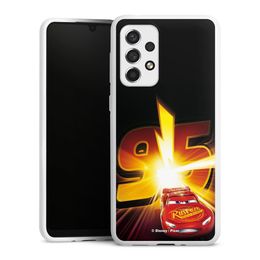 DeinDesign Galaxy A33 5G Handy Silikon H&uuml;lle Case wei&szlig; Handyh&uuml;lle Cars Lightning Mcqueen 95 Official Licensed Product Silikon Case