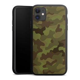 DeinDesign iPhone 11 Handy Premium Silikon H&uuml;lle Handyh&uuml;lle schwarz Case Camouflage Tarnmuster Army Silikon Premium Case