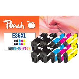 Peach E35 XL 10 Druckerpatronen XL (4*bk, 2*c/m/y) ersetzt Epson No. 35XL, T3591*4, T3592*2, T3593*2, T3594*2 f&uuml;r z.B. Epson WorkForce Pro WF -4720 DWF (wiederaufbereitet)