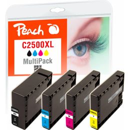 Peach C2500 XL 4 Druckerpatronen XL (bk, c/m/y) ersetzt Canon PGI-2500XL, 9254B004 für z.B. Canon Maxify MB 5150, Canon Maxify iB 4000 (wiederaufbereitet)