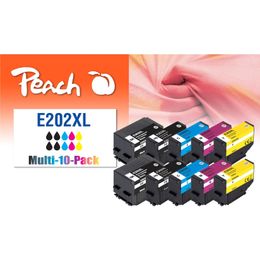 Peach E202 XL 10 Druckerpatronen XL (2*bk, 2*bkph/c/m/y) ersetzt Epson No. 202XL, T02G1*2, T02H1, T02H2, T02H3, T02H4 (wiederaufbereitet)