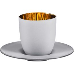 Eisch Espressoglas Cosmo gold, Kristallglas, Echtgold, handgefertigt, bleifrei, 100 ml, 2-teilig, Made in Germany, goldfarben|weiß