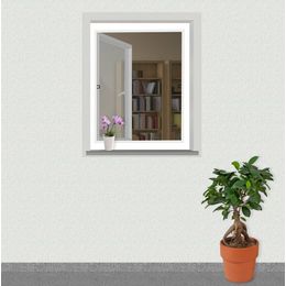Windhager Insektenschutz-Fensterrahmen Basic, BxH: 100x120 cm, kürzbar, grau