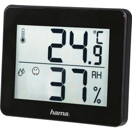 Hama Thermo-/Hygrometer "TH-130", Schwarz Thermometer Innenwetterstation, schwarz