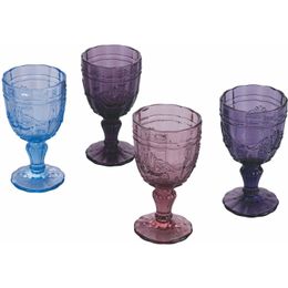 Villa d'Este Weinglas Syrah Provence, Glas, Gläser-Set, 4-teilig, Inhalt 265 ml, bunt|lila
