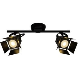 Lampe Movie led Spotrohr 2flg schwarz matt 2x LED-PAR51, GU10, 5W LED-Reflektorlampen inklusive, (380lm, 3000K) Köpfe schwenkbar - schwarz - Brilliant