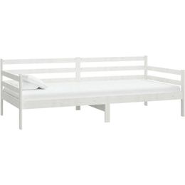 vidaXL - Tagesbett mit Matratze 90x200 cm Weiß Kiefer Massivholz Weiß